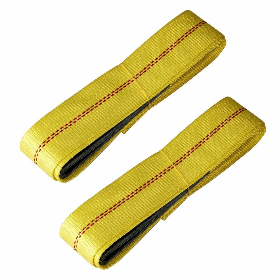 2Pack 6ft x 2in Lifting Sling Straps with Heavy Duty Flat Loops ...
