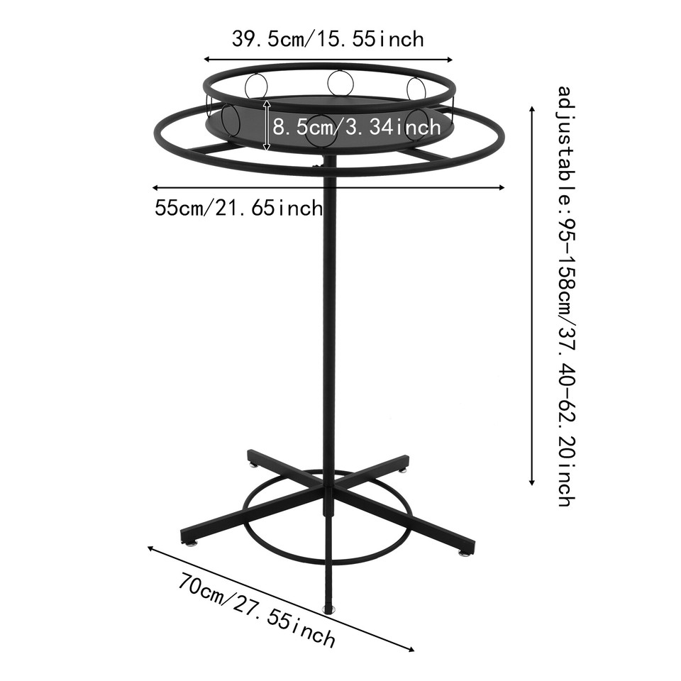 360° Rotatable Round Garment Rack Large Capacity Metal Clothes Hanging ...