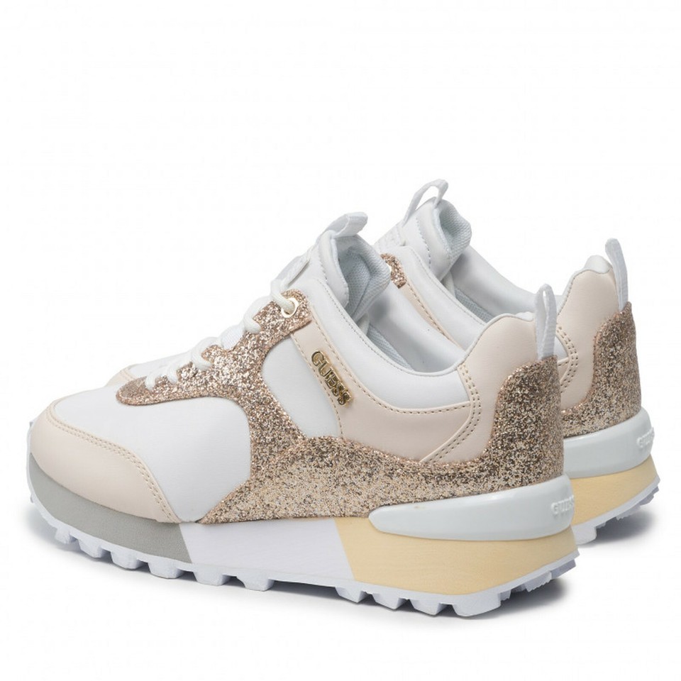 Guess Womens FL5SV2FAM12 White/Gold Sneakers Trainers UK Size 5 | eBay UK