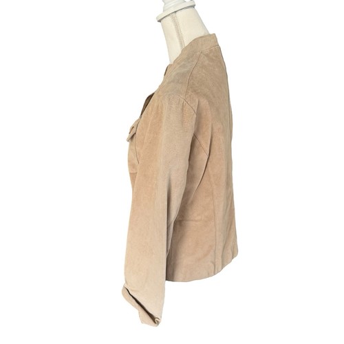 Worthington Tan beige Suede Women's Jacket large button front shacket ...