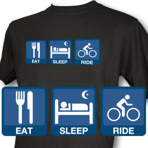Eat Sleep Ride Mens Black T-Shirt Cycle mountain bike | eBay
