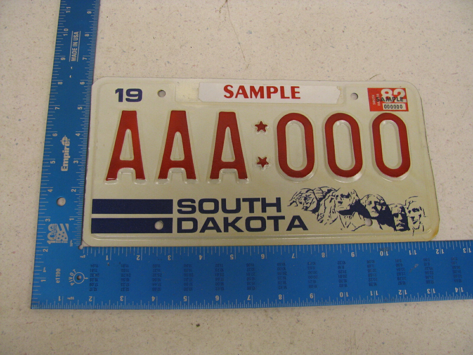 1982 82 SOUTH DAKOTA SD LICENSE PLATE TAG SAMPLE AAA-000 (KC) | eBay