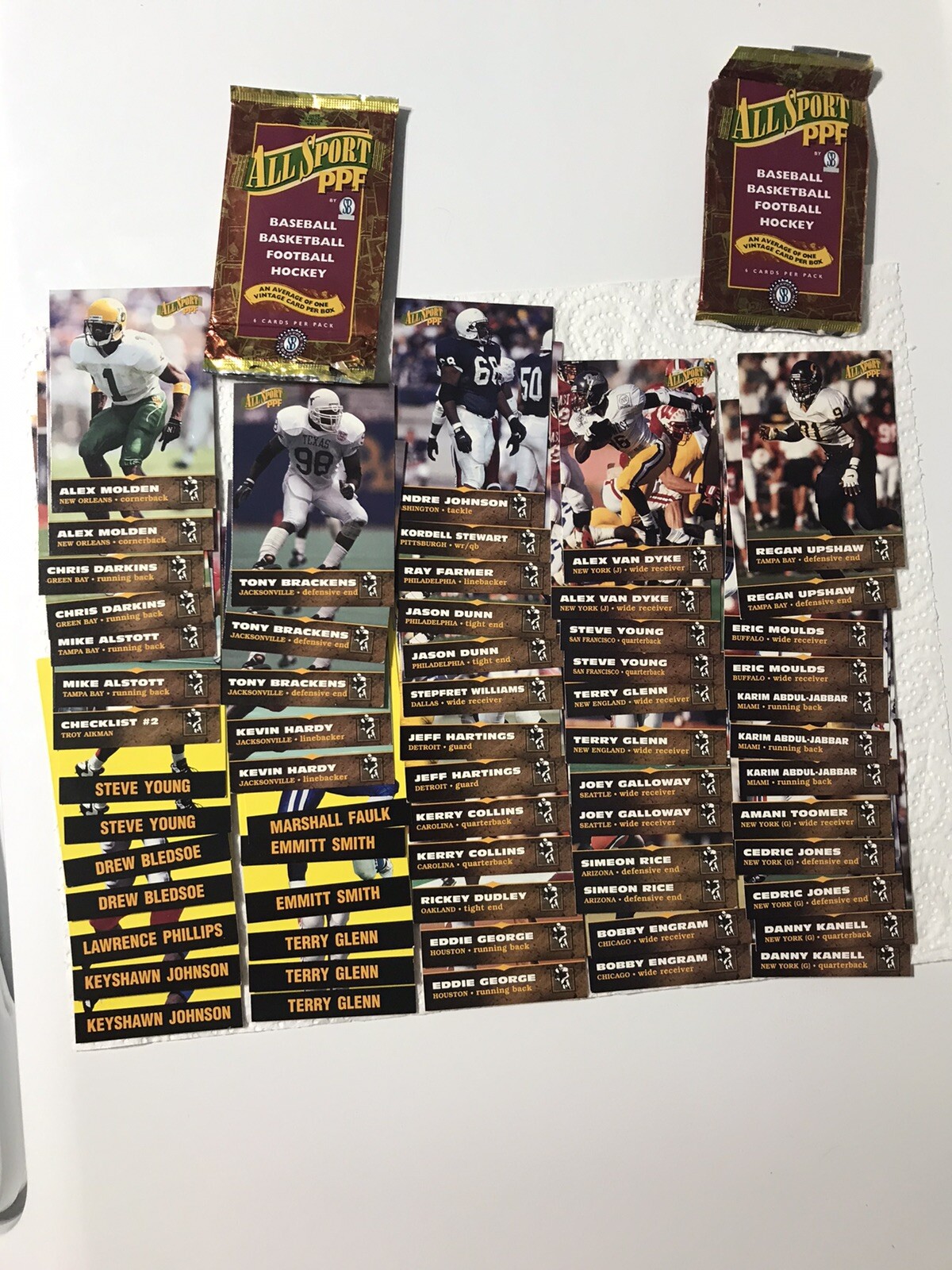 1996 All Sport PPF Lot of Football Cards & 2 Card Wrappers (empty) | eBay