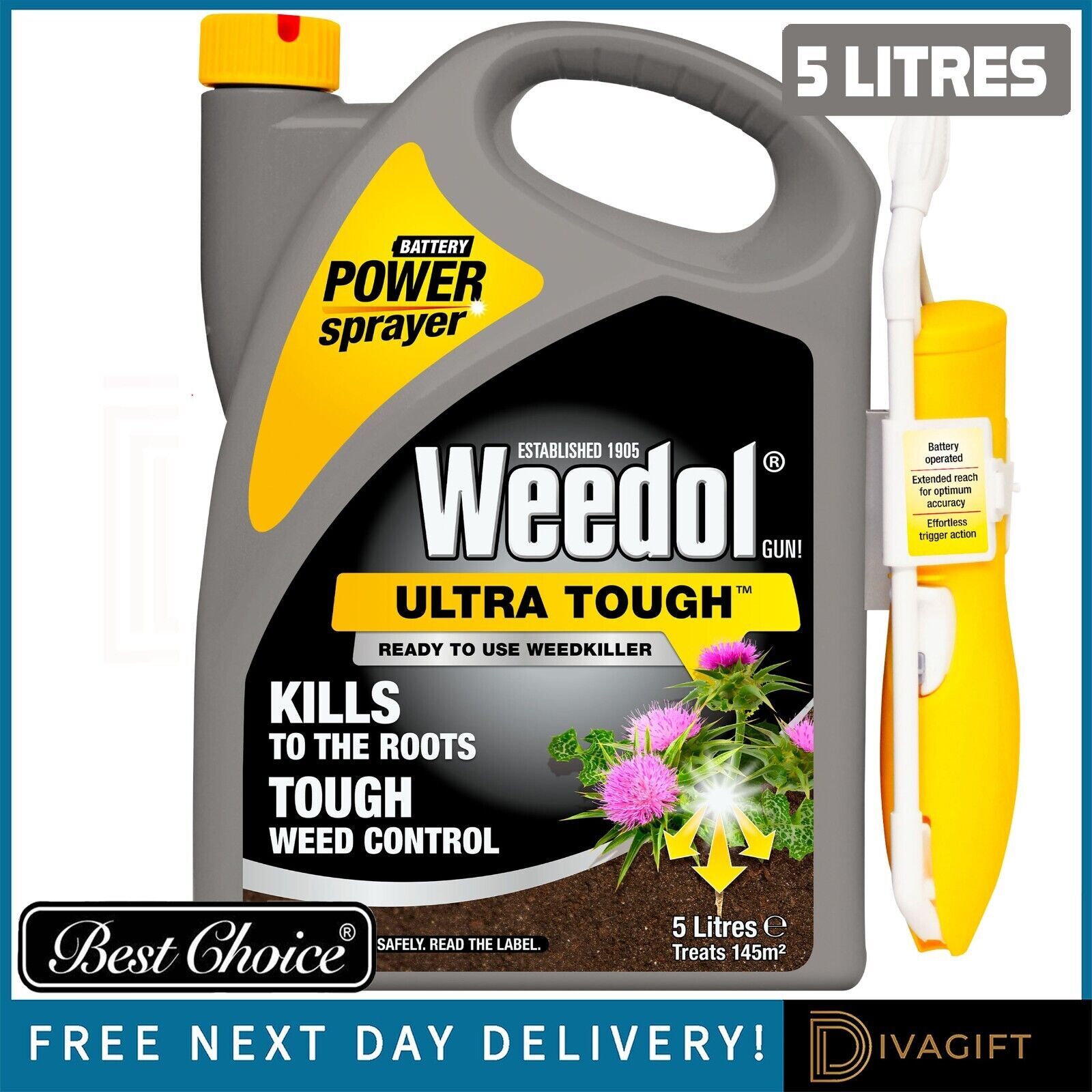 WEEDOL ULTRA TOUGH WEEDKILLER KILLS BRAMBLE NETTLES THISTLE DOCK POWER ...