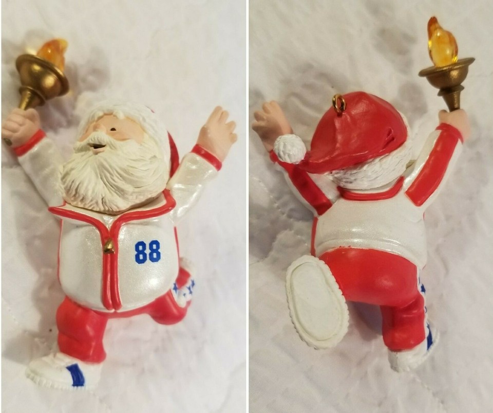 Lot Three (3) Vintage Hallmark Christmas Santa Sports Ornaments 1986 ...