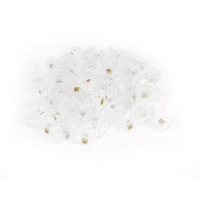 60 Pcs Clear Plastic RJ11 6P4C Modular Connector for Telephone Phone | eBay