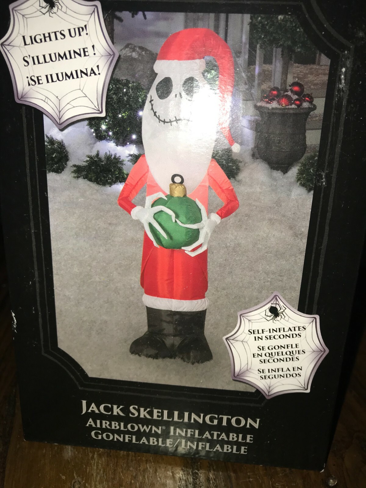 Jack Skellington Christmas Airblown Inflatable with Ornament Gemmy 4-Ft ...