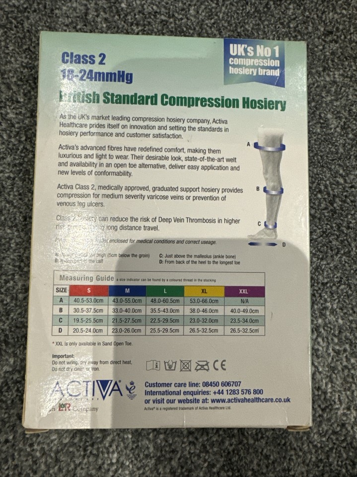 Activa Stockings Class 2 Below Knee OT Sand Medium 5037696100467 ...