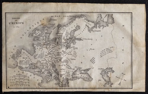 1840 - Map Of Europe IN 1814 - engraving antique | eBay