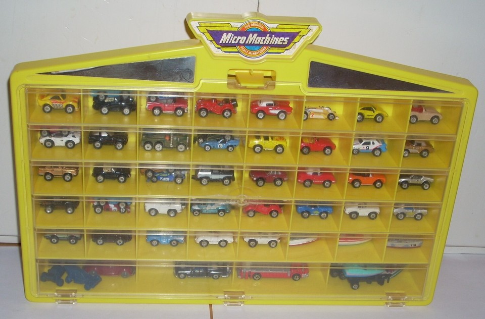 Vintage 1980s Galoob Micro Machines Yellow Case Lot of 56 Cars Boats ...