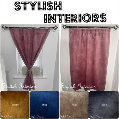 Coniston Plush Velvet Curtain Pair 3" Pencil Headed Tape HandMade Home ...