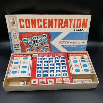 Milton Bradley Original Concentration Board Game MCM 5th Edition 1962 ...