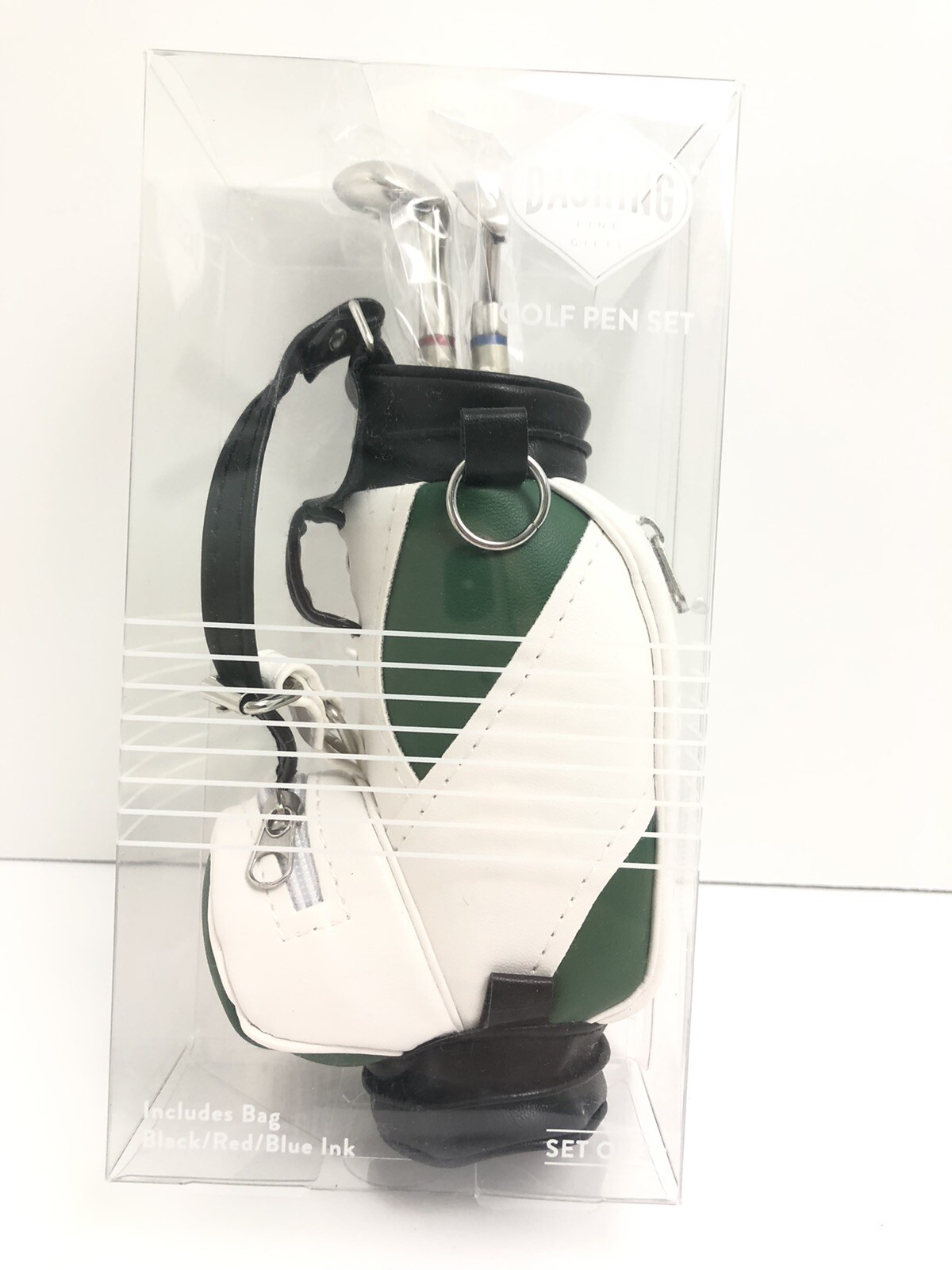 Dashing Green & White Golf Bag Pen Set w/ Black Red & Blue Ink for sale ...