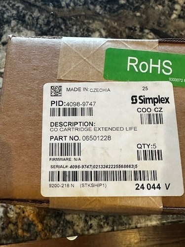NEW (FEB. 2024) SIMPLEX 4098-9747 LONG LIFE CO MODULES "5 PACK" (FRESH ...