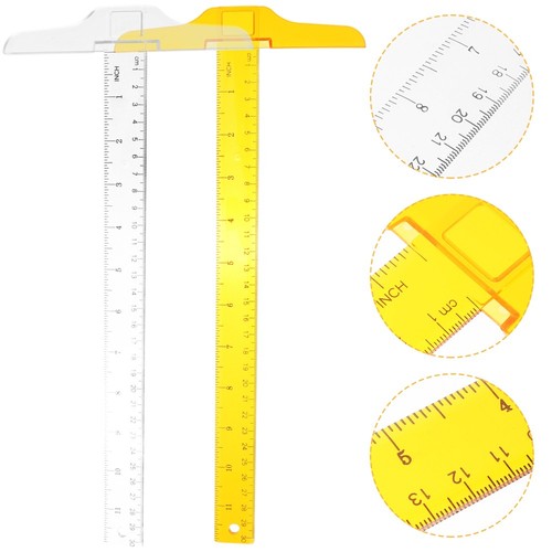 2Pcs Junior T- Square Clear Drafting Ruler Measuring Ruler | eBay