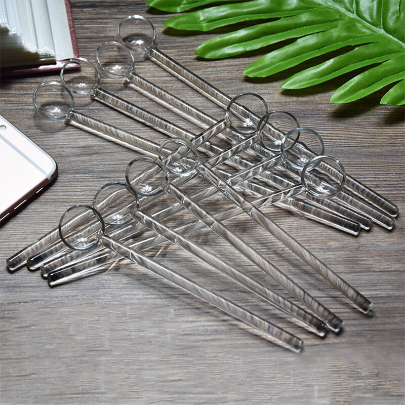 Long Handle Glass Teaspoon Tableware Transparent Coffee Stirring S.l8 ...