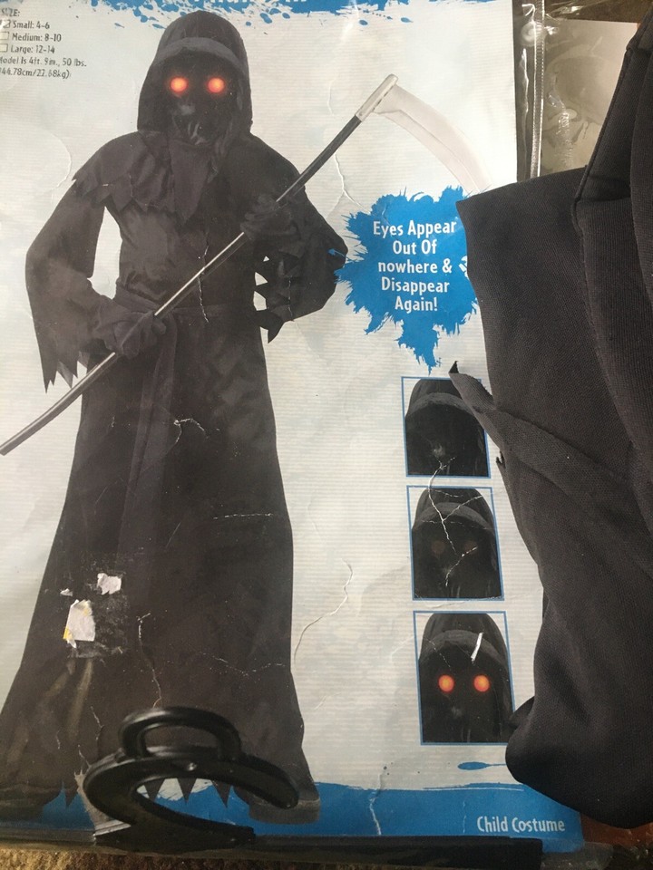 Fade In/Out Unknown Phantom Light Up Eyes Costume Halloween, Small 4-6 ...