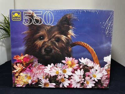 Two Sealed Golden 550 piece jigsaw puzzles, 15.5" x 18" NIB Dog ...