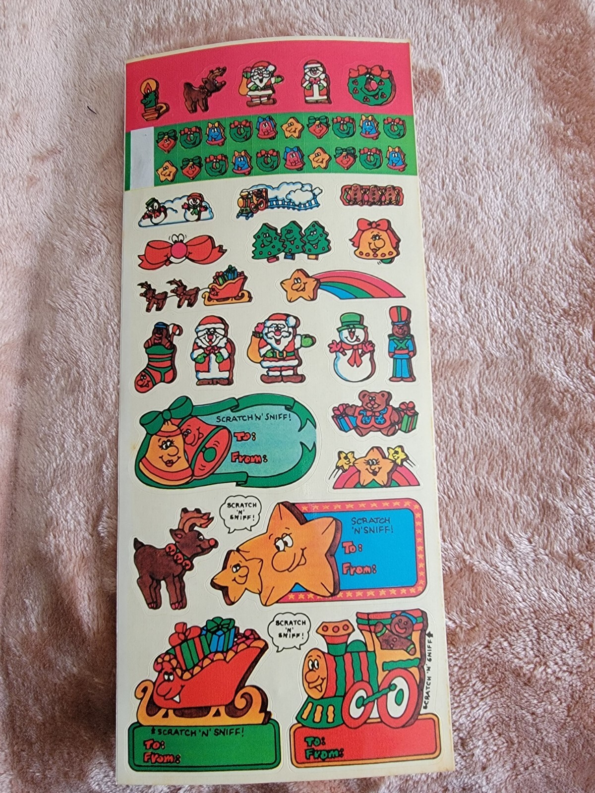 Super Rare Scratch N' Sniff Christmas Stickers Candy Cane Scented 1 | eBay