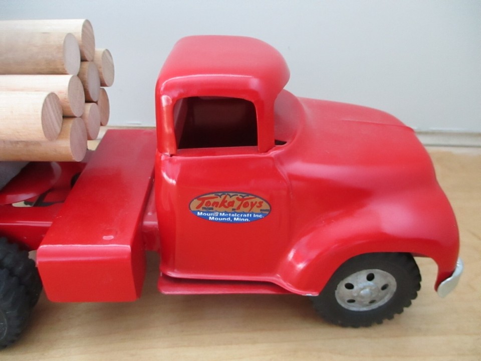 TONKA early 1950s era Ford Logging Truck; Red; very near mint original ...