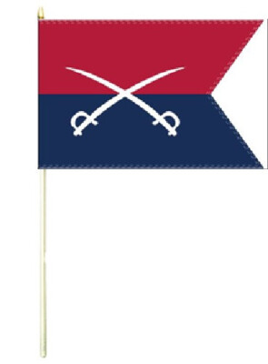 12x18 12"x18" GENERAL CUSTER GUIDON Stick Flag wood staff (30 inch ...