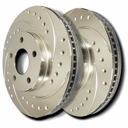 SP Performance F52-193-P Drilled Slotted Brake Rotors Zinc Coating L/R ...