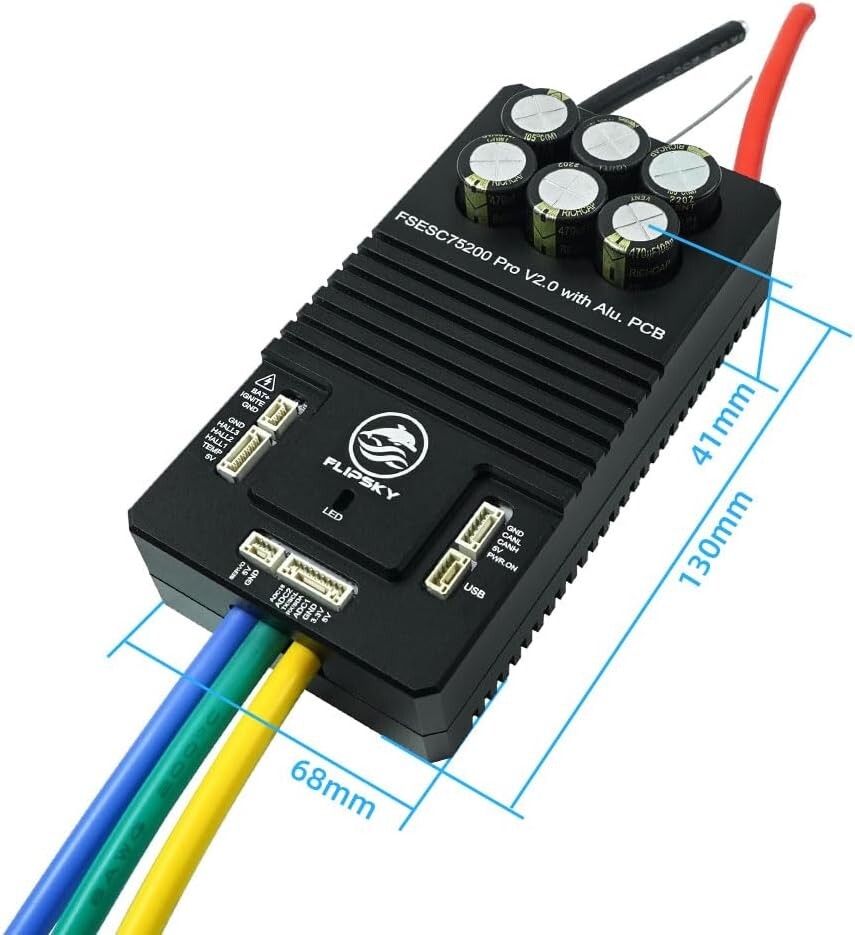 FLIPSKY 75200 Pro V2.0 with Aluminum PCB with Key Switch Based on VESC ...
