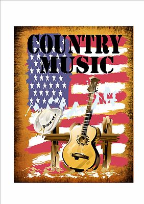 Country Music Retro Style Metal Sign Kitchen Vintage Sign Bar Sign ...