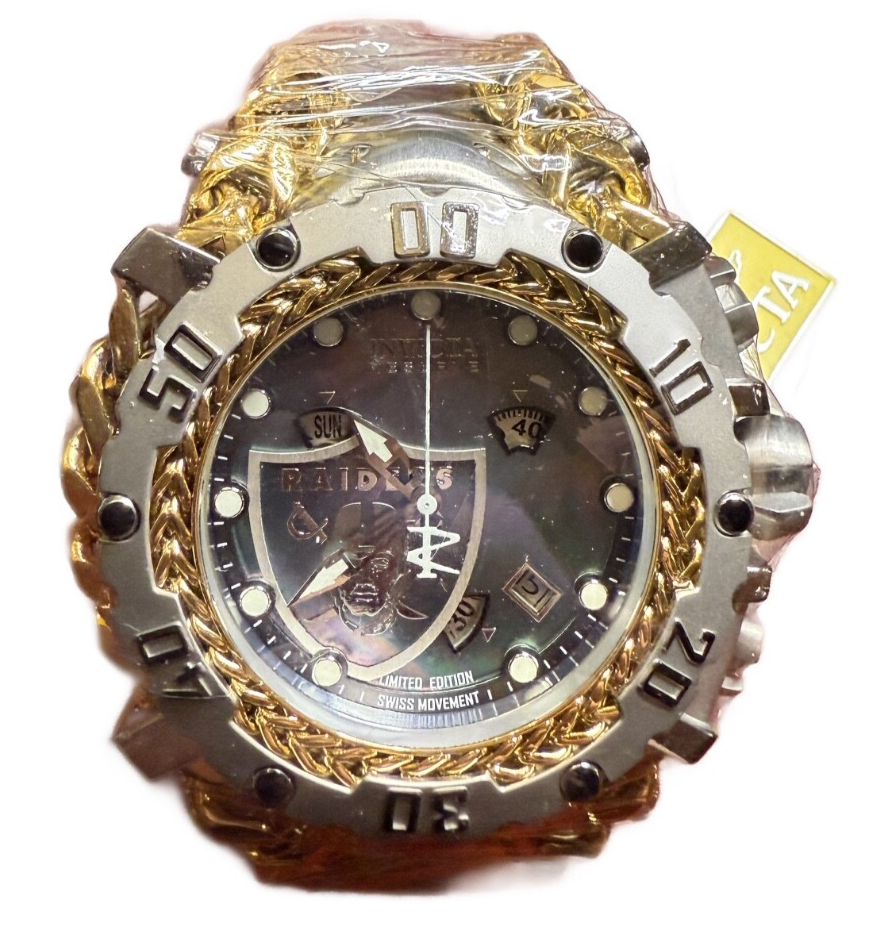Invicta Reserve NFL LV Raiders Men's 55mm Gladiator Limited Watch w ...