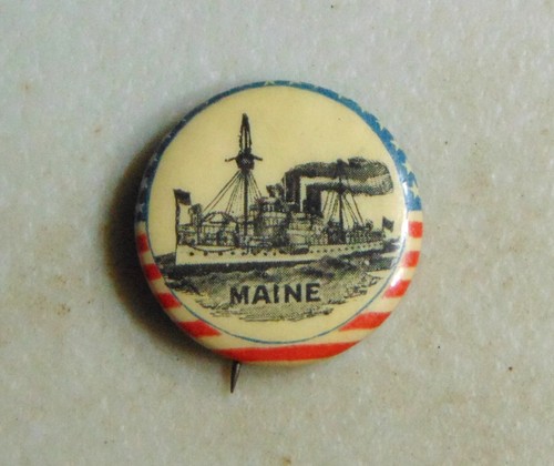 USS Maine Spanish-American War Navy pin button | eBay