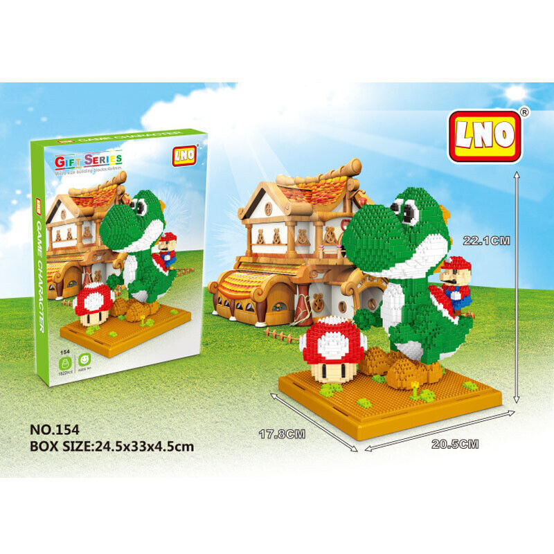 Mario Cartoon Yoshi 3D Puzzle Micro Building Blocks DIY Models Toys ...