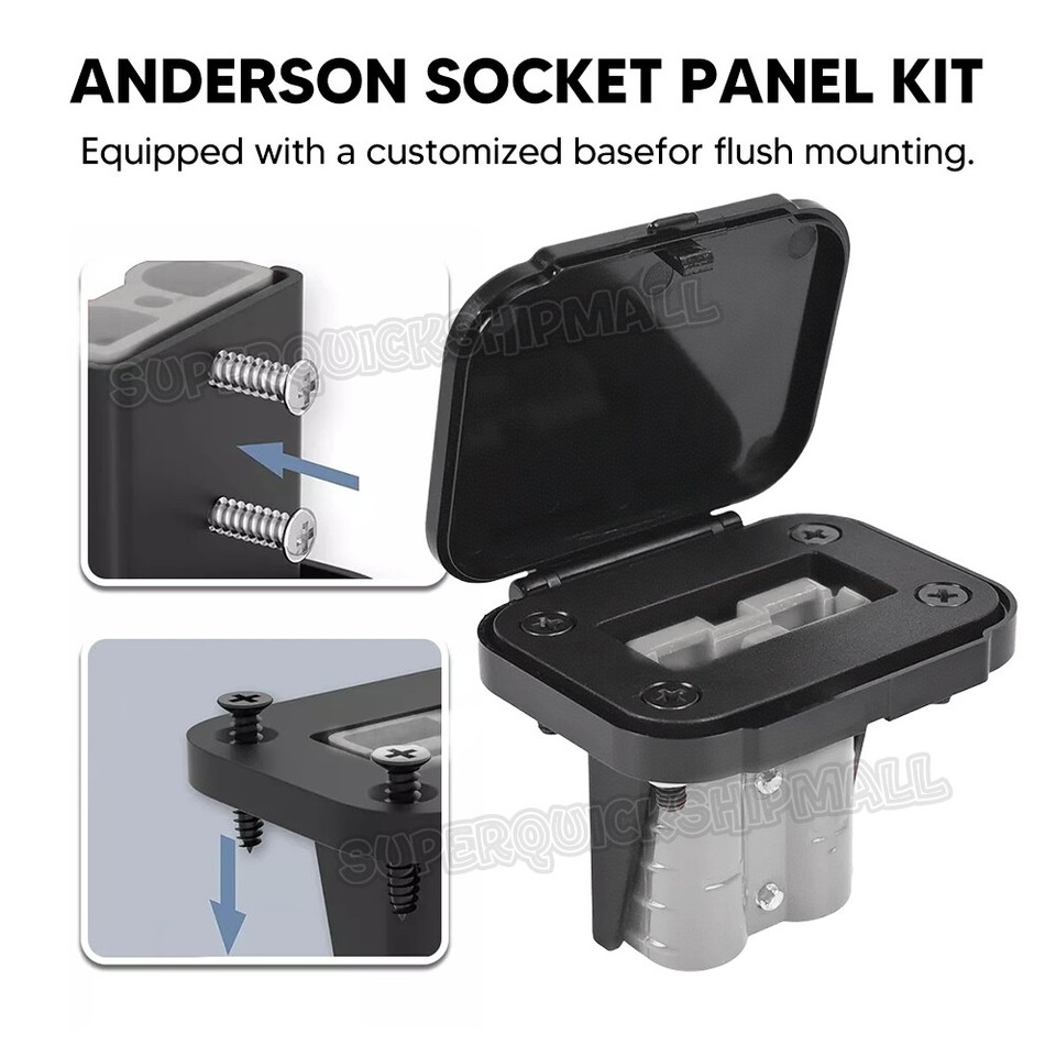 2PCS Anderson Plug Mounting Panel 50Amp Flush Mount Recessed Plate ...