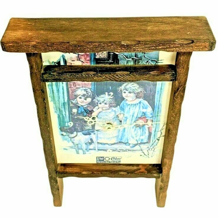 O-Cedar Rare Vintage Wall Clock Shelf Wood Furniture Polish Promo ...
