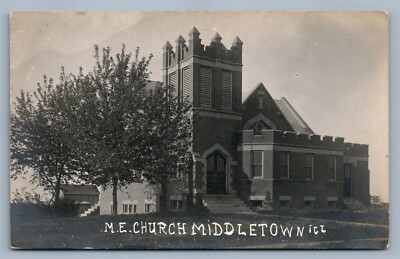 MIDDLETOWN IL M.E.CHURCH ANTIQUE REAL PHOTO POSTCARD RPPC | eBay