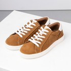 Ladies Suede Trainers Womens Lace Up Leather Brown Trainer Shoes ...