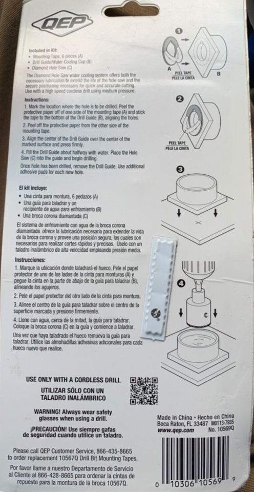 QEP Diamond Hole Saw Kit 1-3/8" INCH 35mm 10569Q | eBay