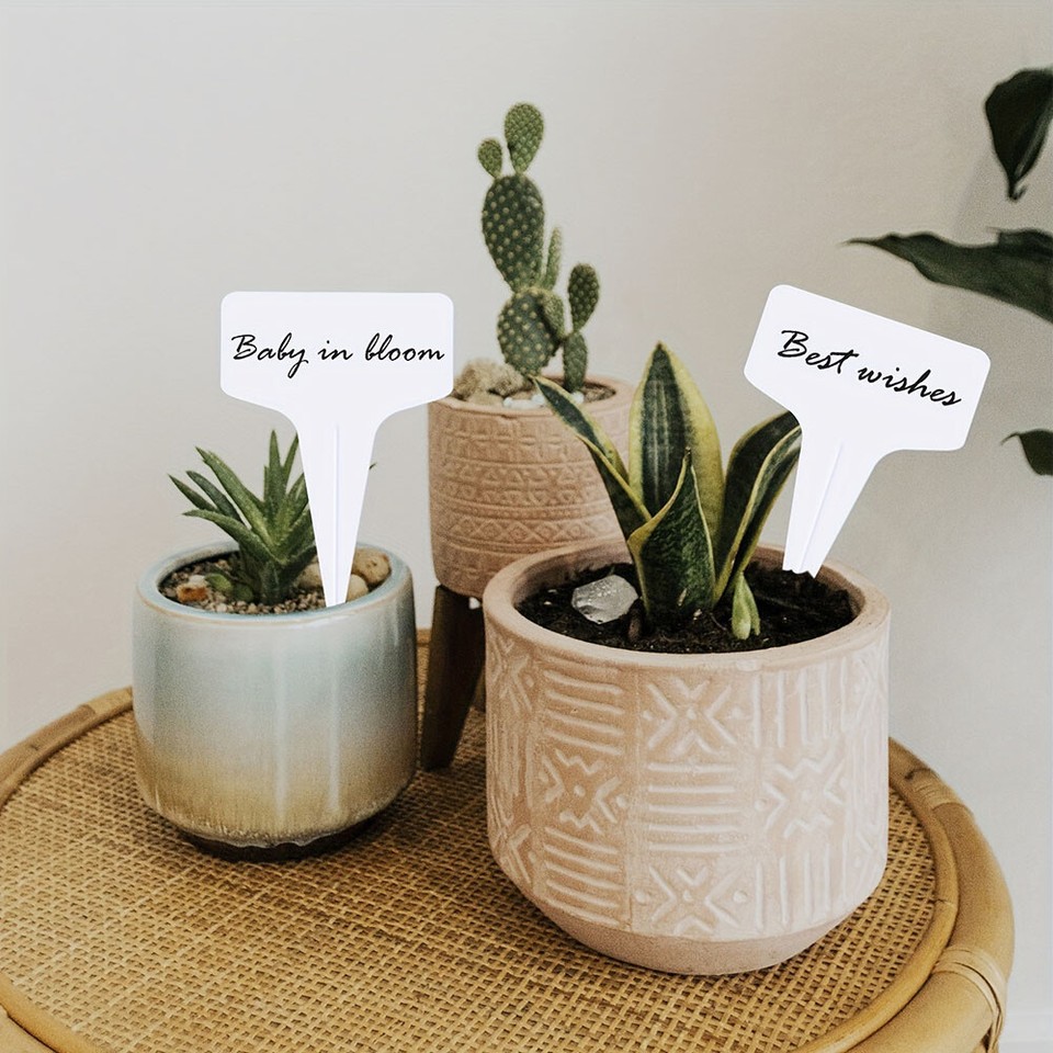 100Pcs T Type Plant Labels Plant Tags Reusable Garden Stake Labels for ...