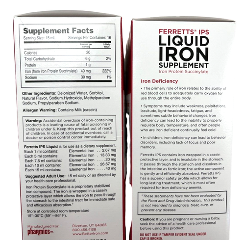 FERRETTS IPS Liquid IRON Supplement 8oz ( 2 pack ) ~ | eBay