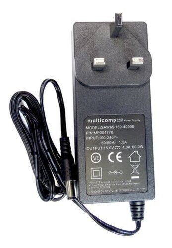 ADAPTER, AC-DC, 15V, 4A, ac/DC External Plug In Adaptor Power Supplies ...