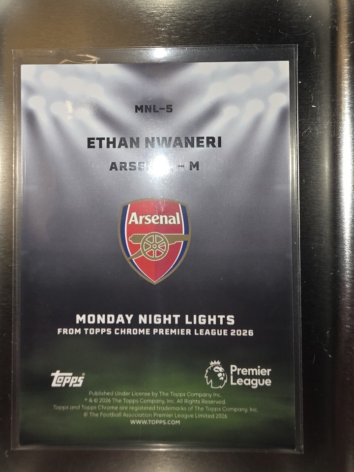 Topps Chrome Monday Night Lights Ethan Nwaneri Arsenal | eBay UK