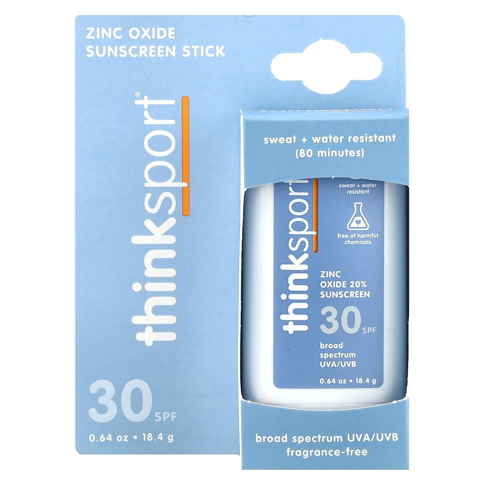 Think Thinksport Sunscreen Stick SPF 30 0 64 oz 18 4 g B Corp, BPA-Free ...