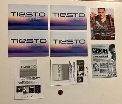 TIESTO In Search of Sunrise 4 PROMO STICKERS+CARD cd just be drive ...