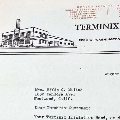 Vintage 1941 Terminix Insulation Bond Los Angeles So California ...