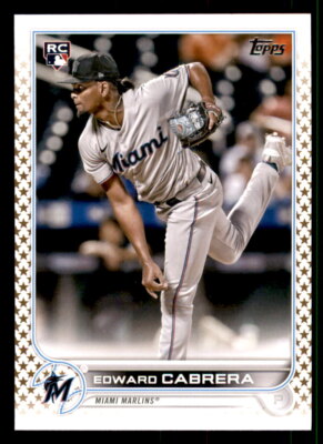 2022 Topps Baseball Gold Star Parallel #566 Edward Cabrera Rookie Card ...