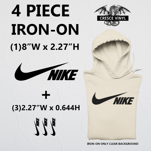 Custom Nike Swoosh Iron-On Decals (4 Pack) - Heat Transfer Vinyl for ...