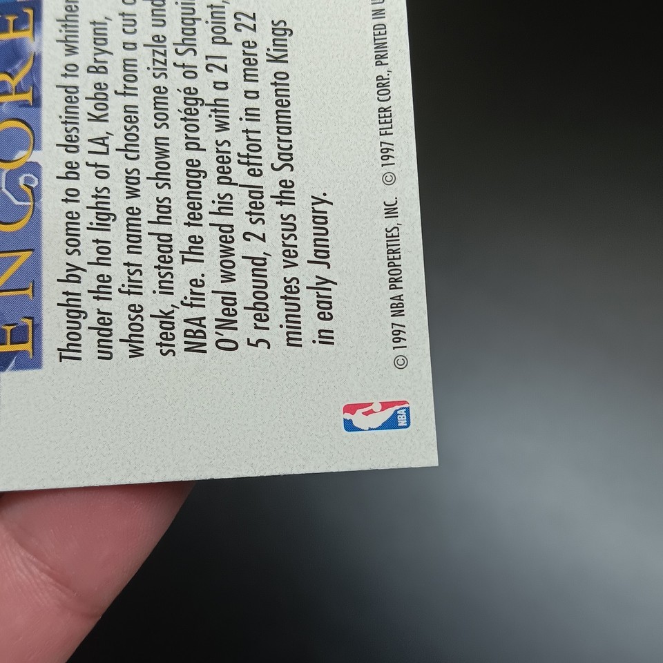 1996-97 Fleer Ultra Kobe Bryant Rookie Encore card #266 Excellent ...