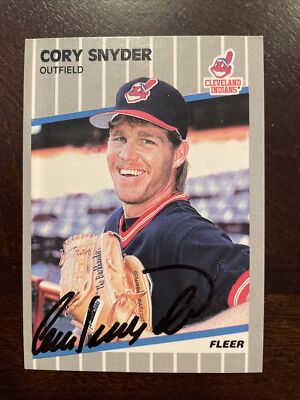 CORY SNYDER 1989 FLEER AUTOGRAPHED SIGNED AUTO BASEBALL CARD 412 ...