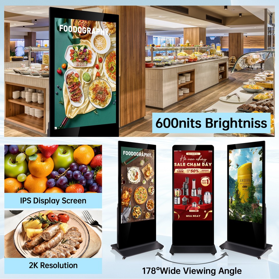 43 In Indoor Floor Standing Digital Signage Advertising Display Kiosk ...