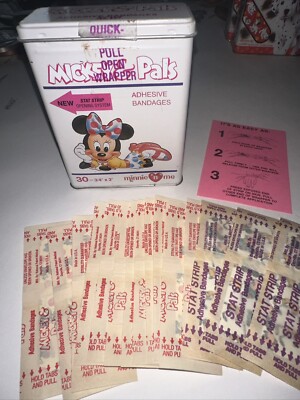 Vintage Mickey Mouse and Pals Band Aid Tin Disney Collectible 15 ...