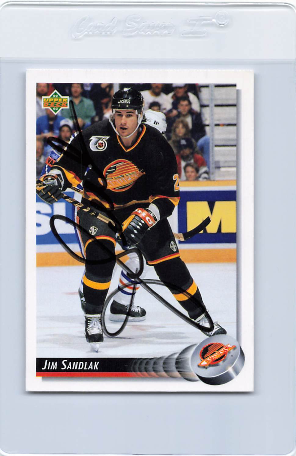 1992/93 Upper Deck #120 Jim Sandlak Canucks Signed Auto *J7367 | eBay